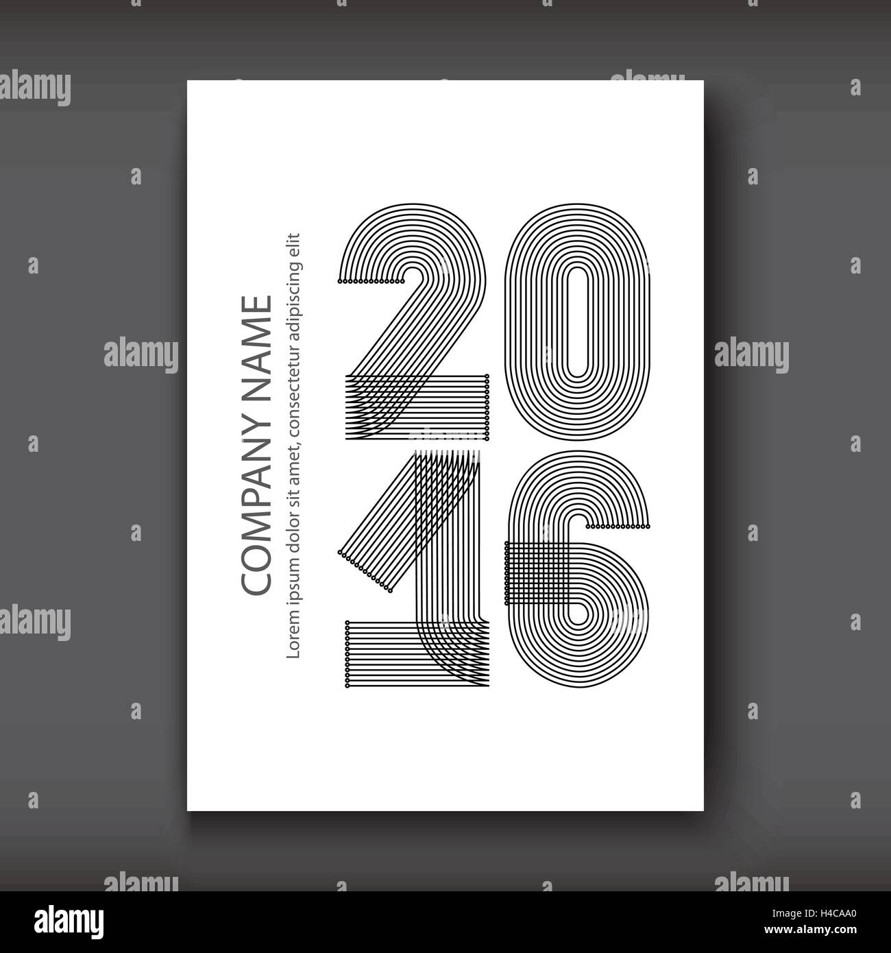 Cover Annual Report numbers 2016, modern design on white background ...