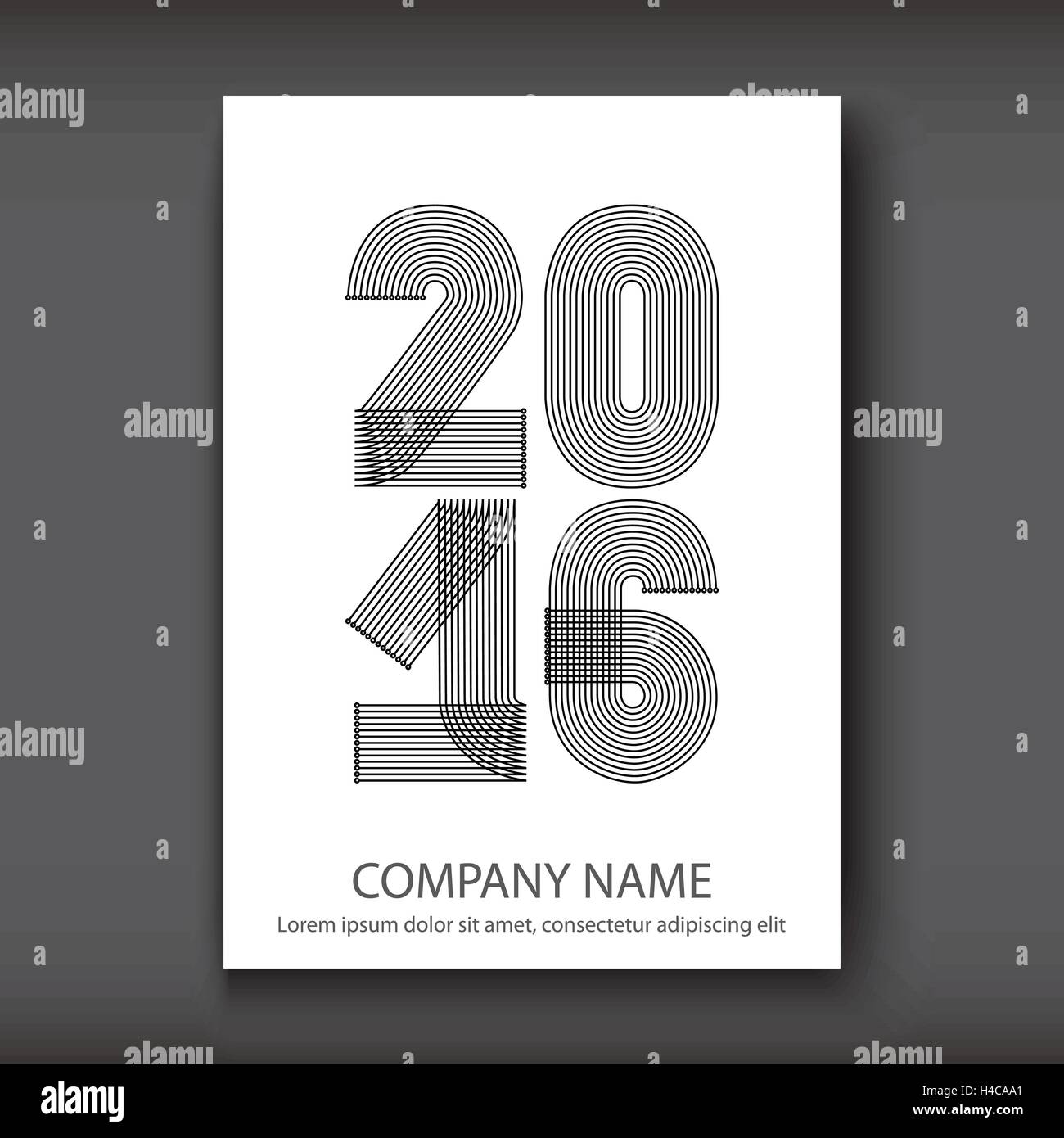 Cover Annual Report numbers 2016, modern design on white background ...