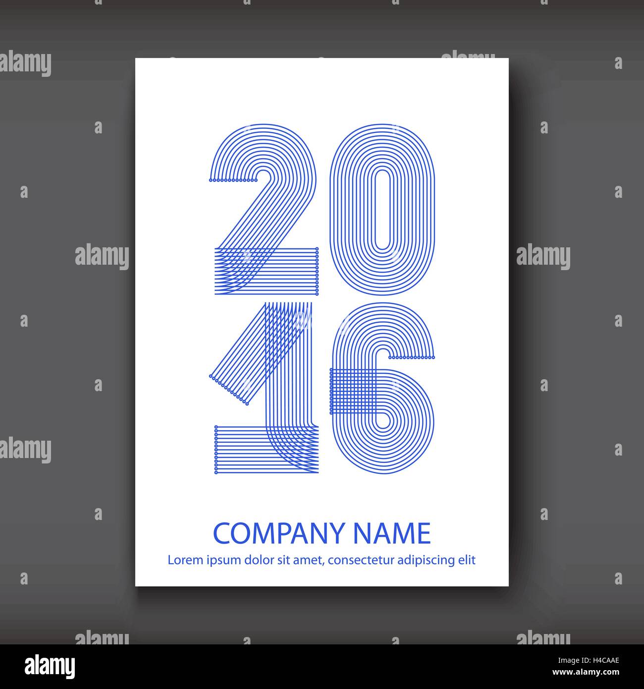 Cover Annual Report numbers 2016, modern design on white background ...