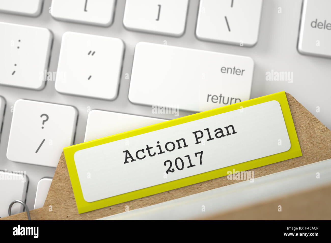 Card File with Inscription Action Plan 2017. 3D Stock Photo - Alamy