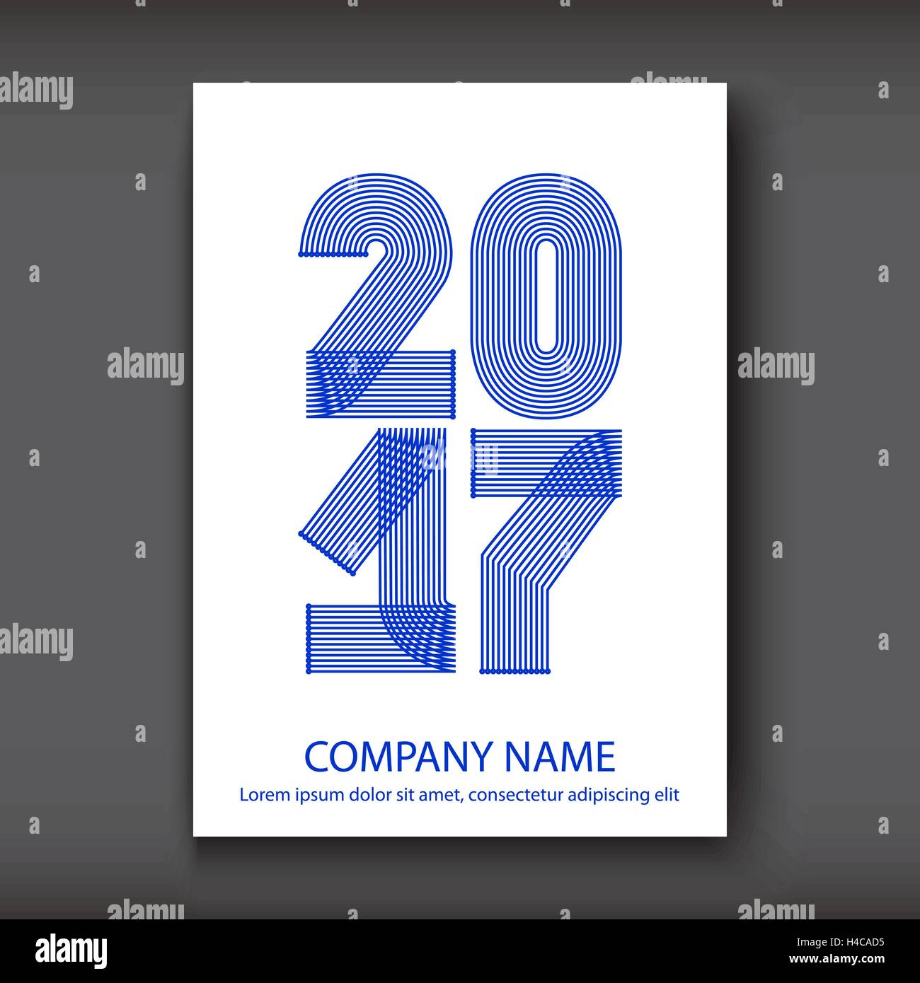 Cover Annual Report numbers 2017, modern design blue on white ...