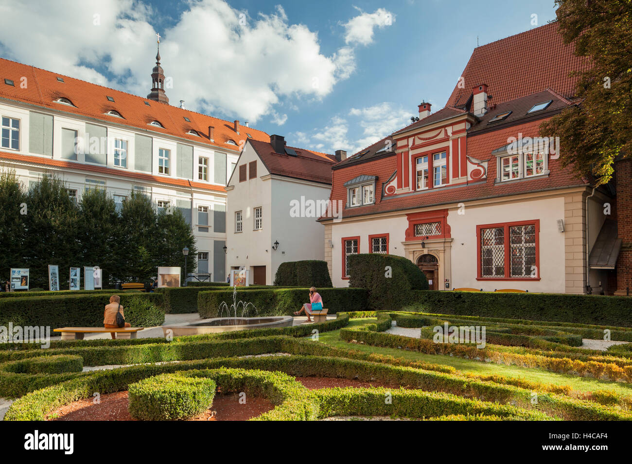Ossolineum Baroque garden in Wroclaw, Lower Silesia, Poland Stock Photo ...