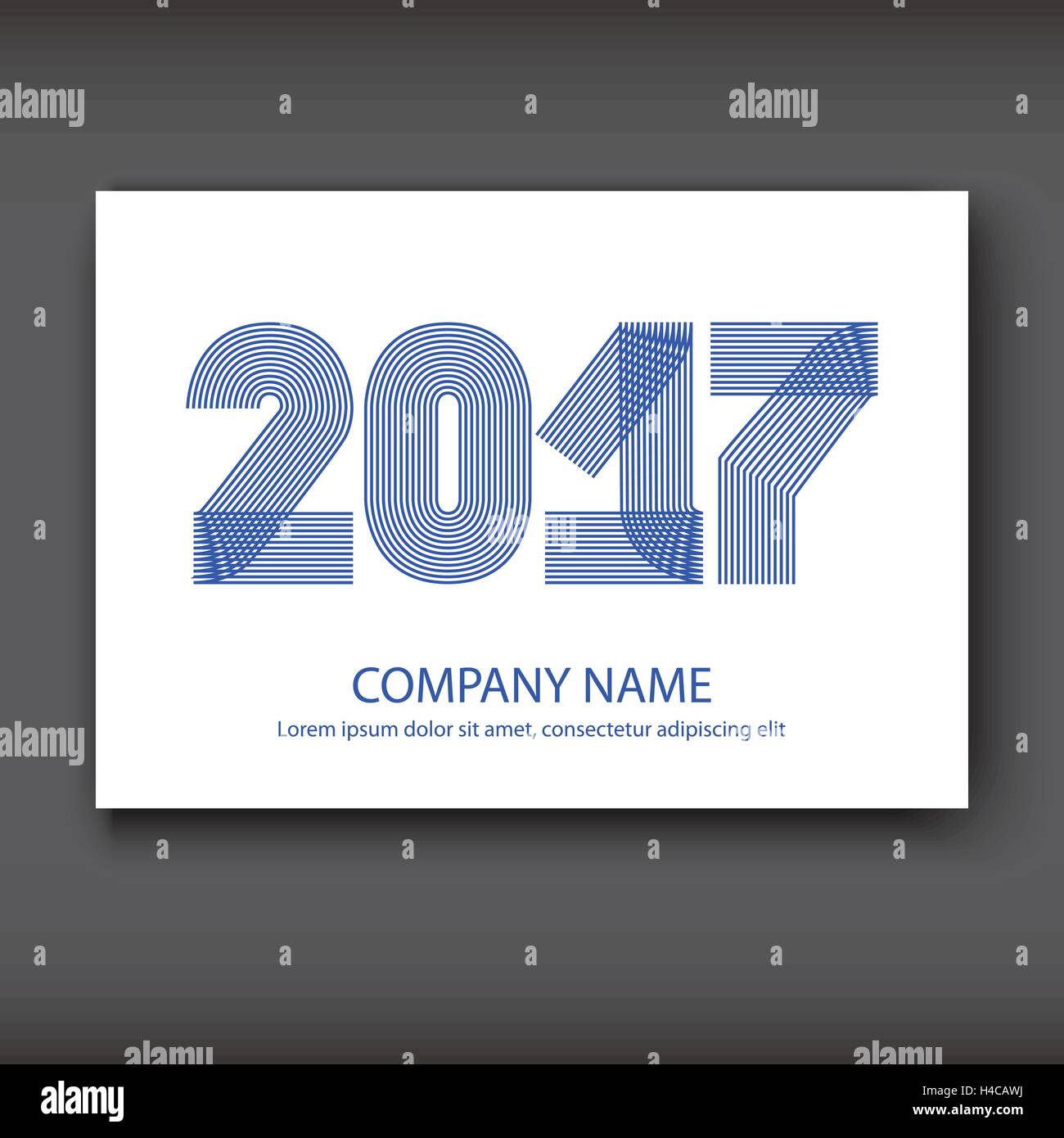 Cover Annual Report numbers 2017, modern design blue on white ...