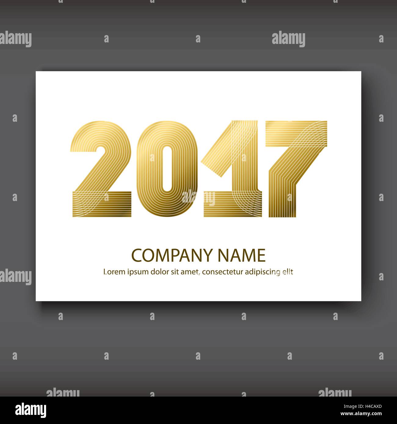 Cover Annual Report numbers 2017, modern design gold on white ...