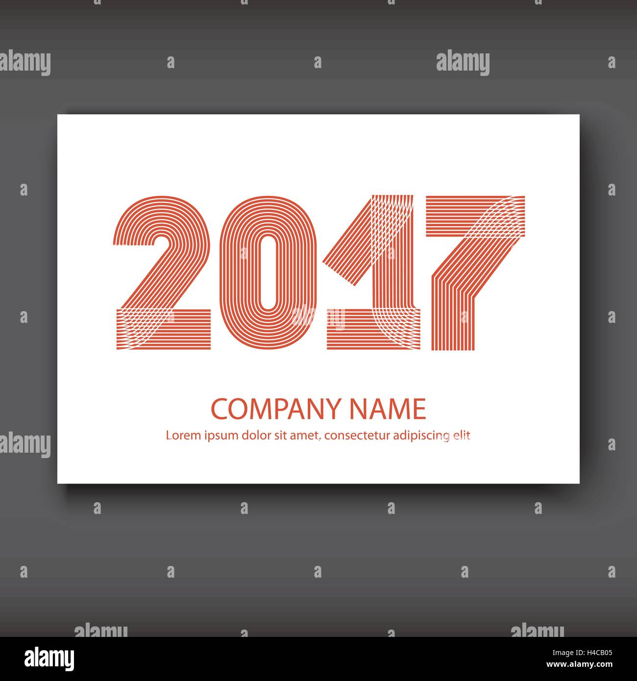 Cover Annual Report numbers 2017, modern design red on white background ...