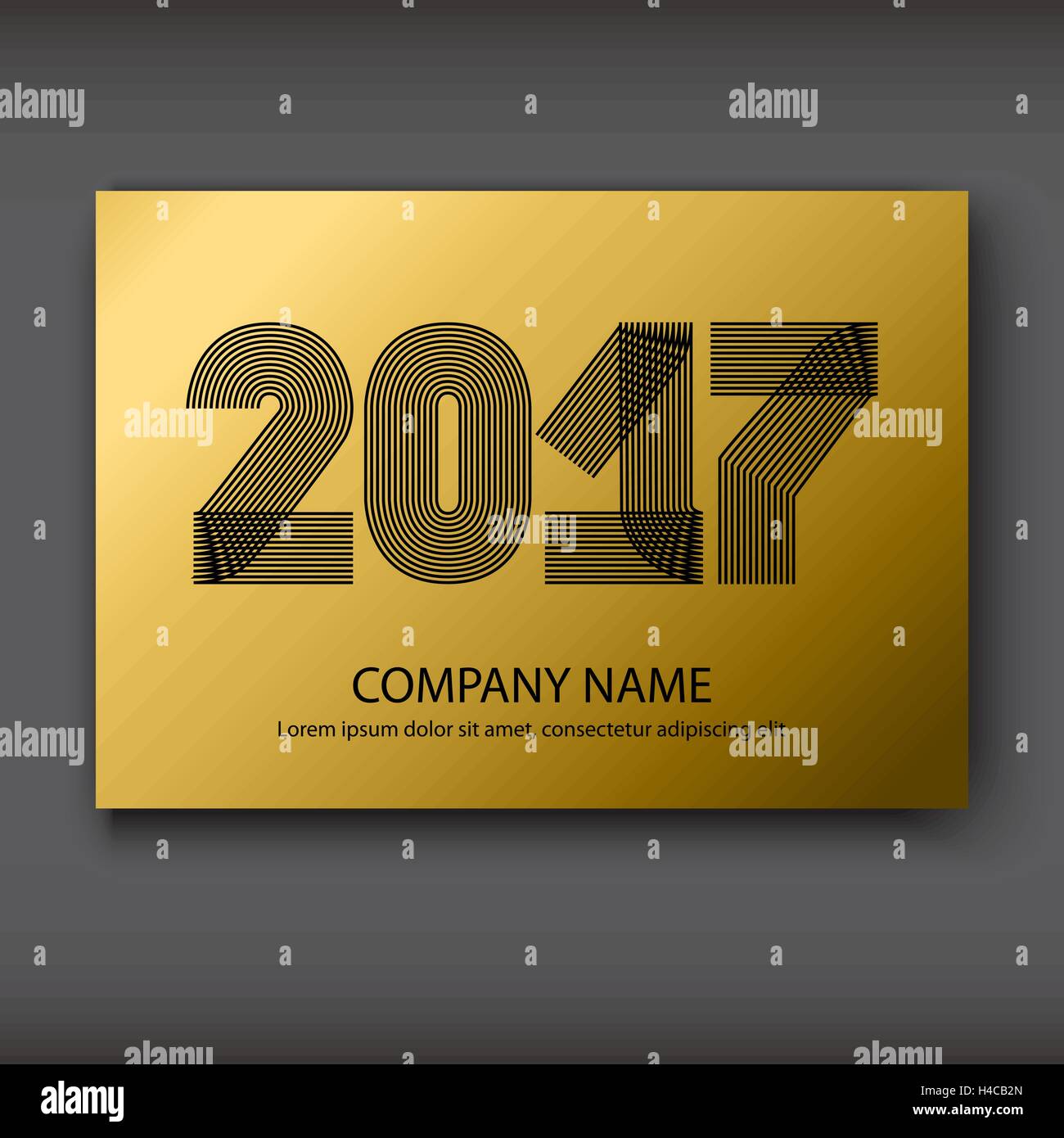 Cover Annual Report numbers 2017, modern design black on gold ...