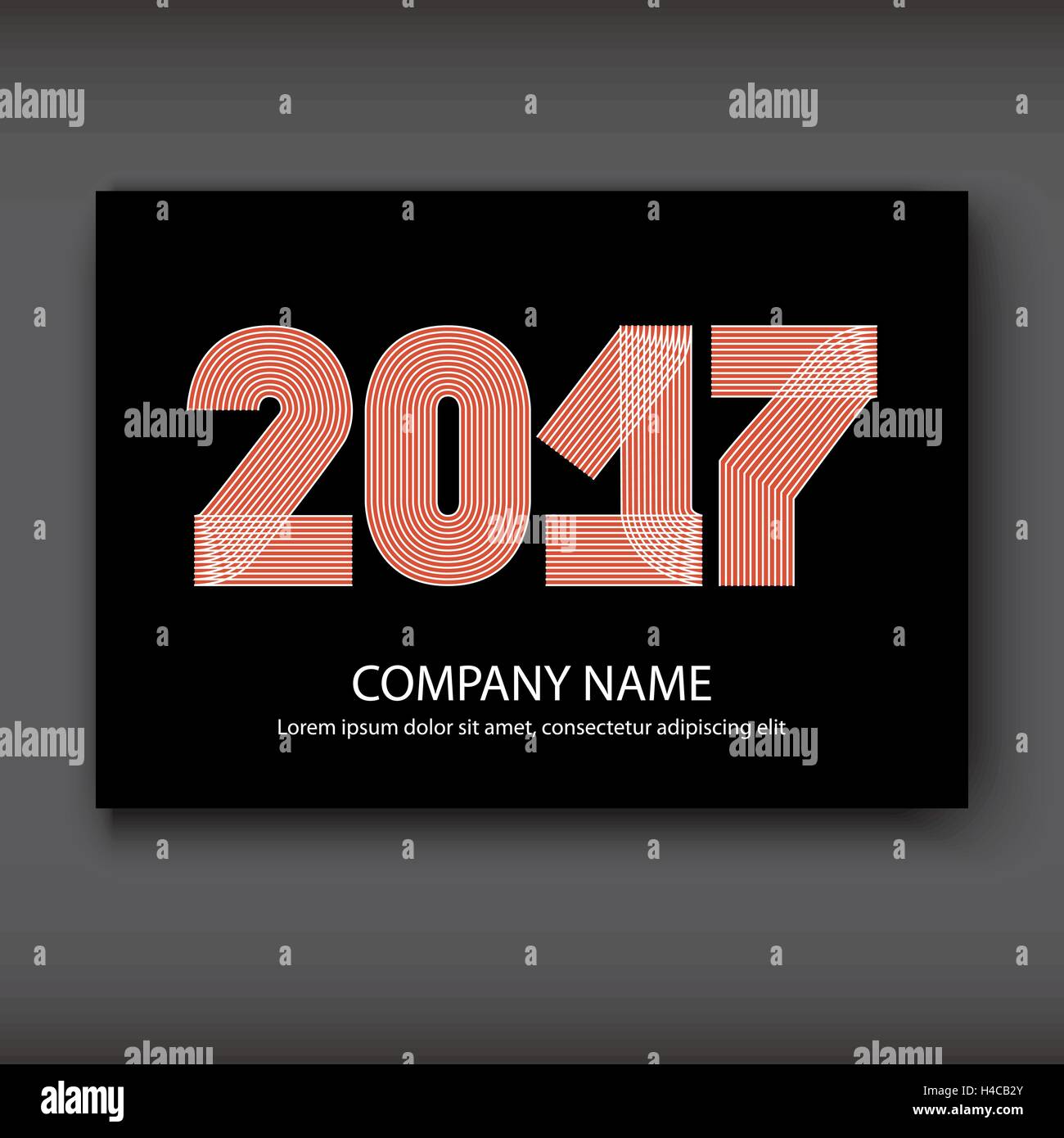 Cover Annual Report numbers 2017, modern design red on black background ...