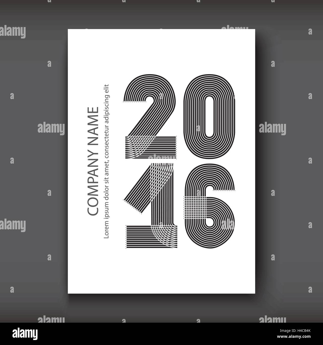 Cover Annual Report numbers 2016, modern design on white background ...