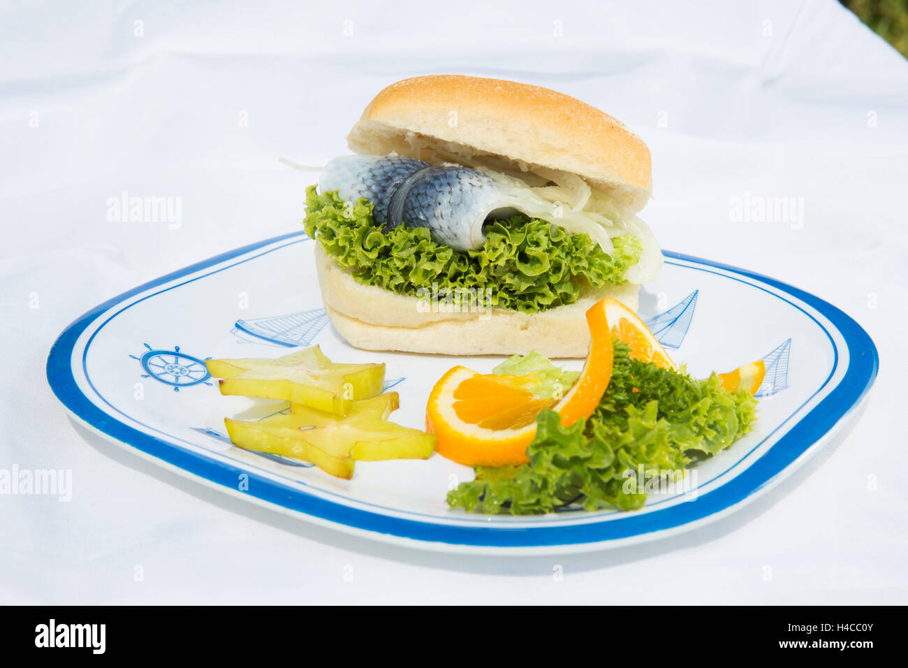 Fish bread rolls on a plate Stock Photo - Alamy