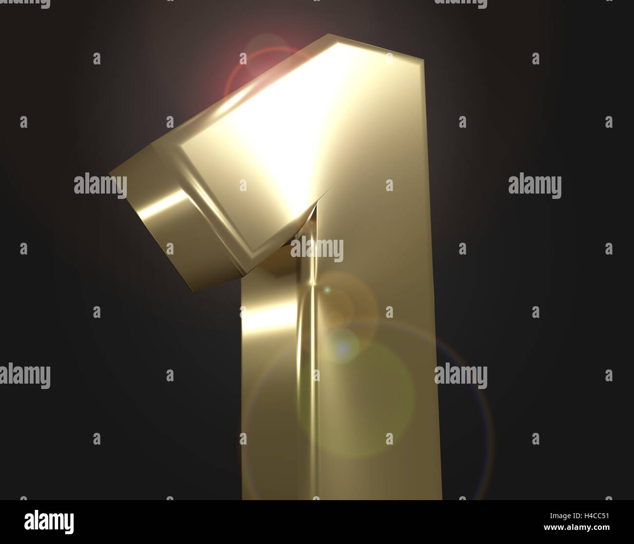 Number 1 golden 3D render success winner design Stock Photo - Alamy
