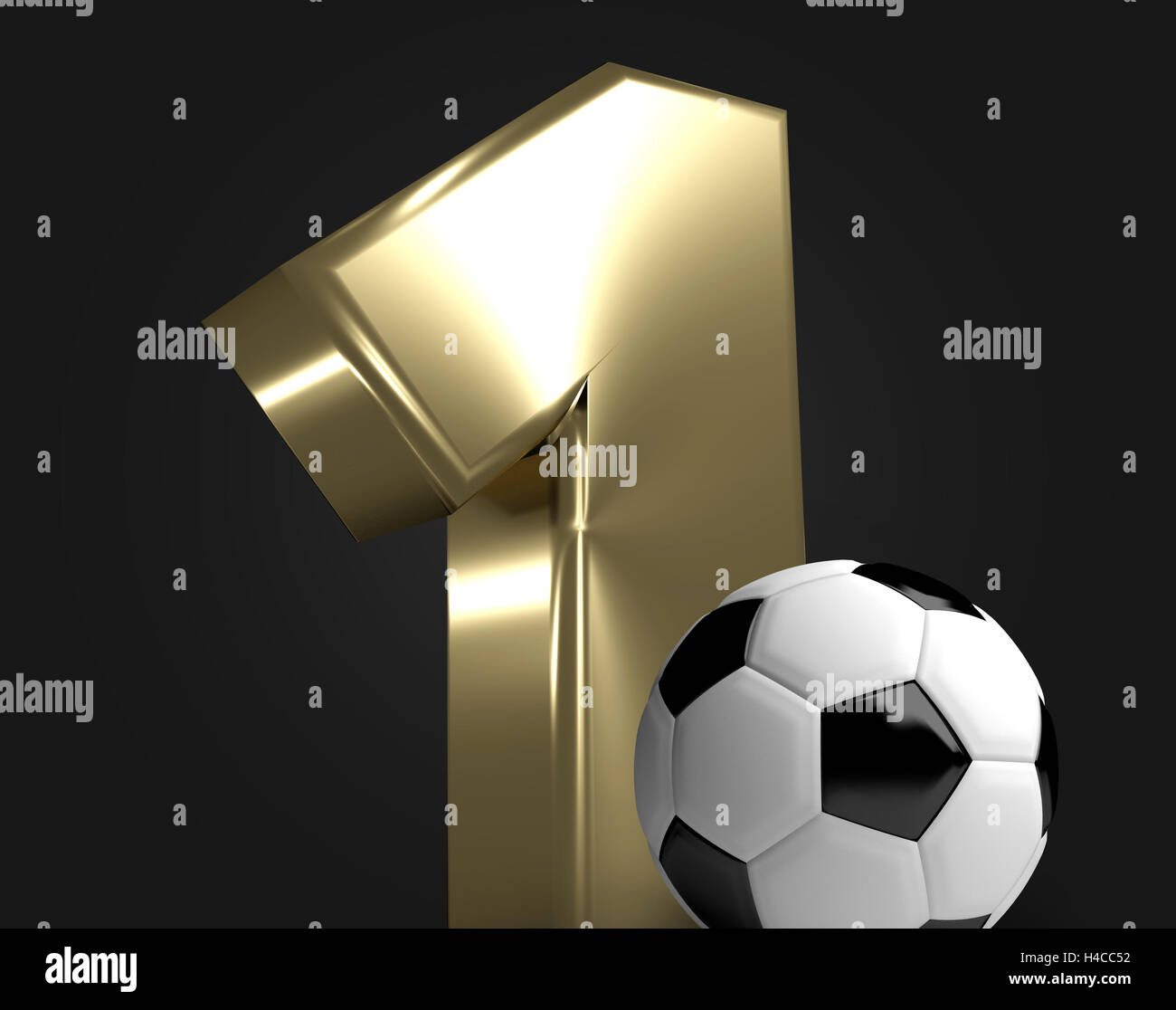 Number 1 golden 3D render success winner design Stock Photo - Alamy