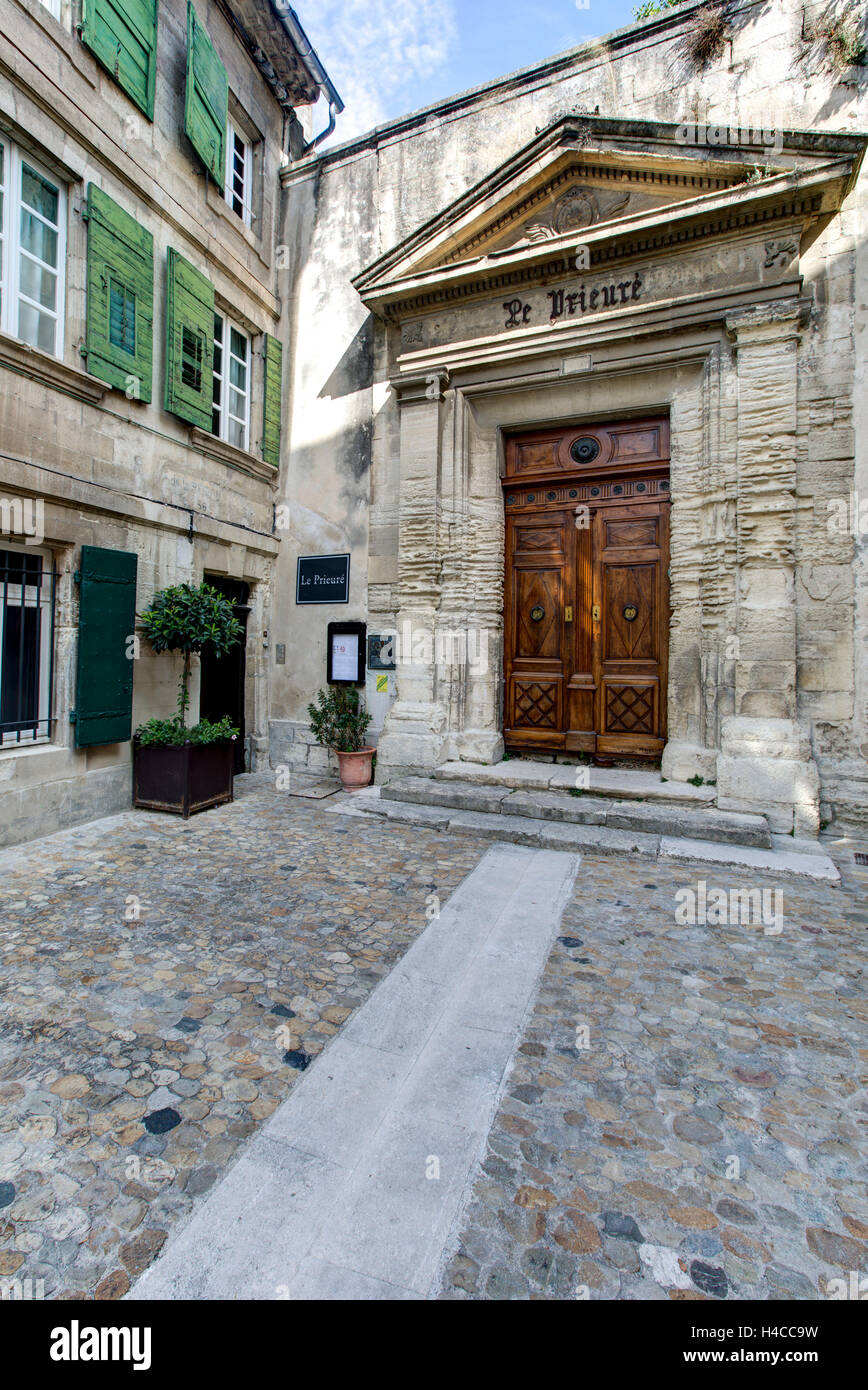 Hôtel Le Prieuré, front door, entrance, house facade, Villeneuve lès ...