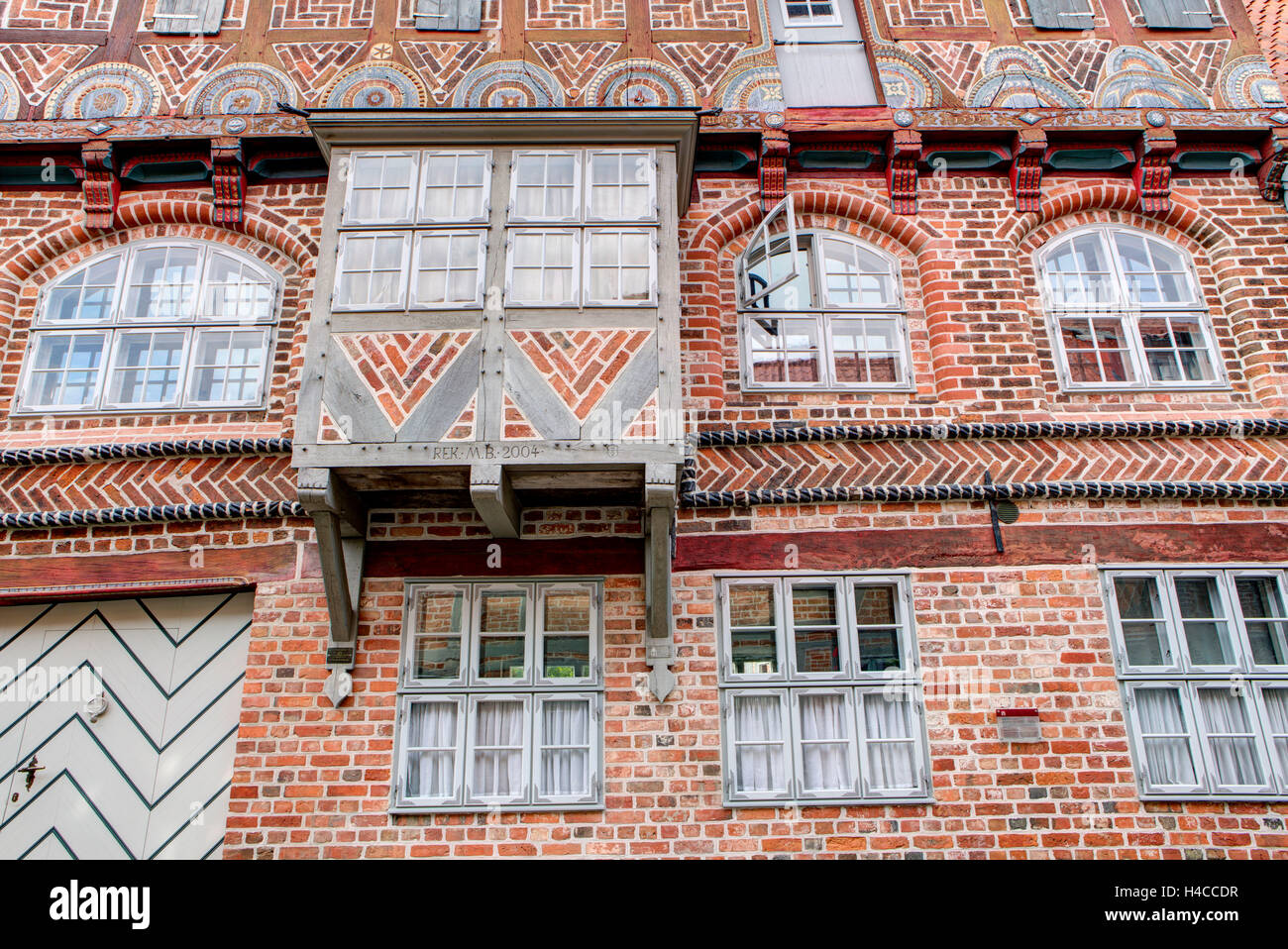 House facade, Hanseatic town, Luneburg, Lower Saxony, Germany Stock ...