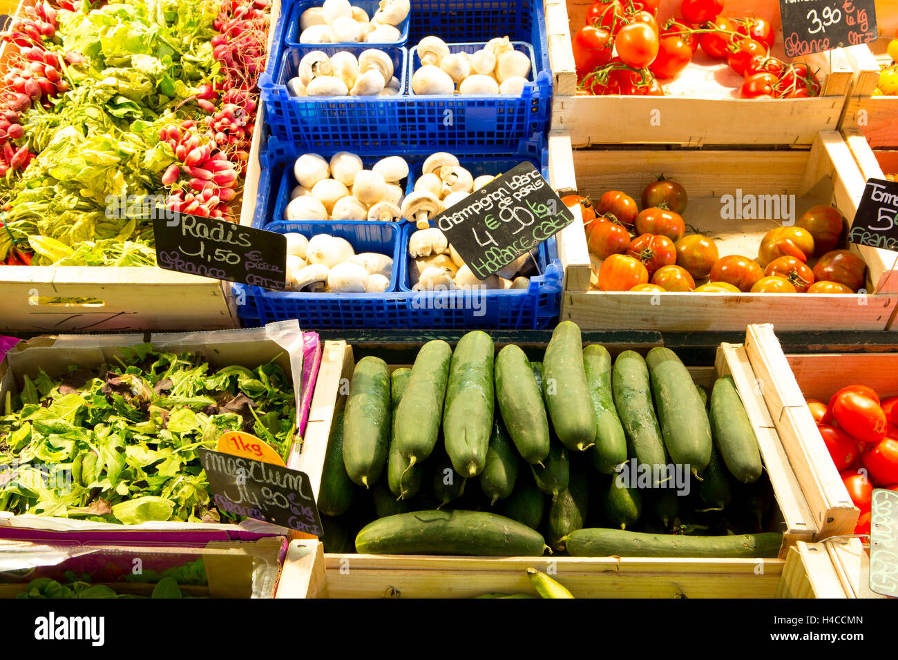 Vegetables, offer, mead cerium covered market, Metz, Département ...