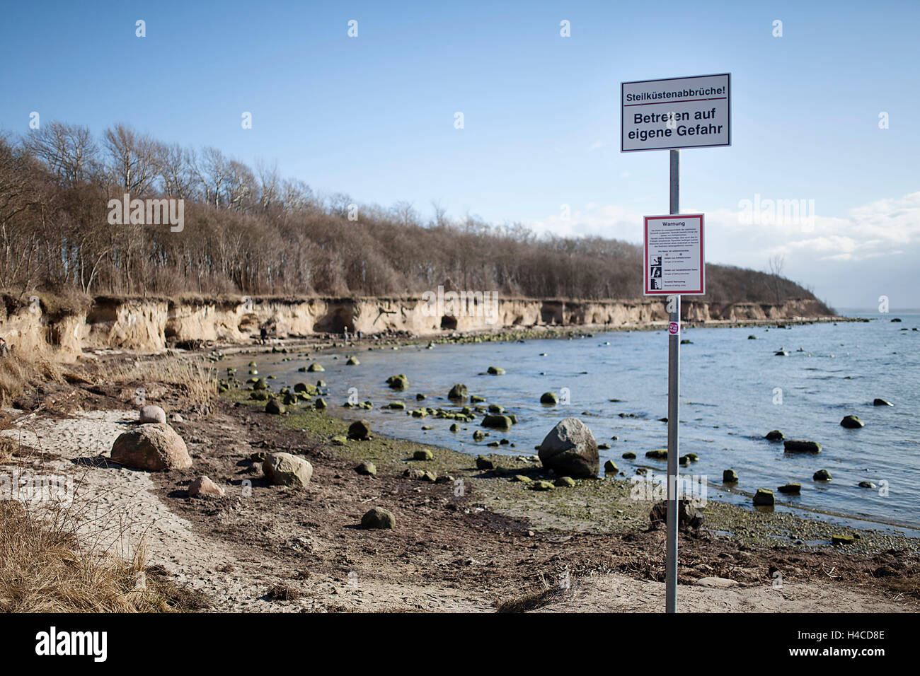 Steep coast the island Poel with surf concave channels Stock Photo - Alamy
