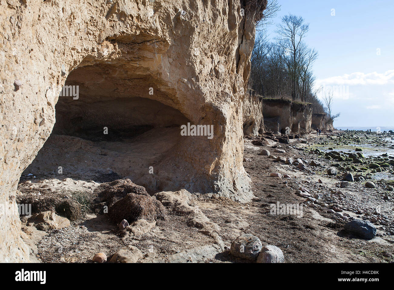 Steep coast the island Poel with surf concave channels Stock Photo - Alamy