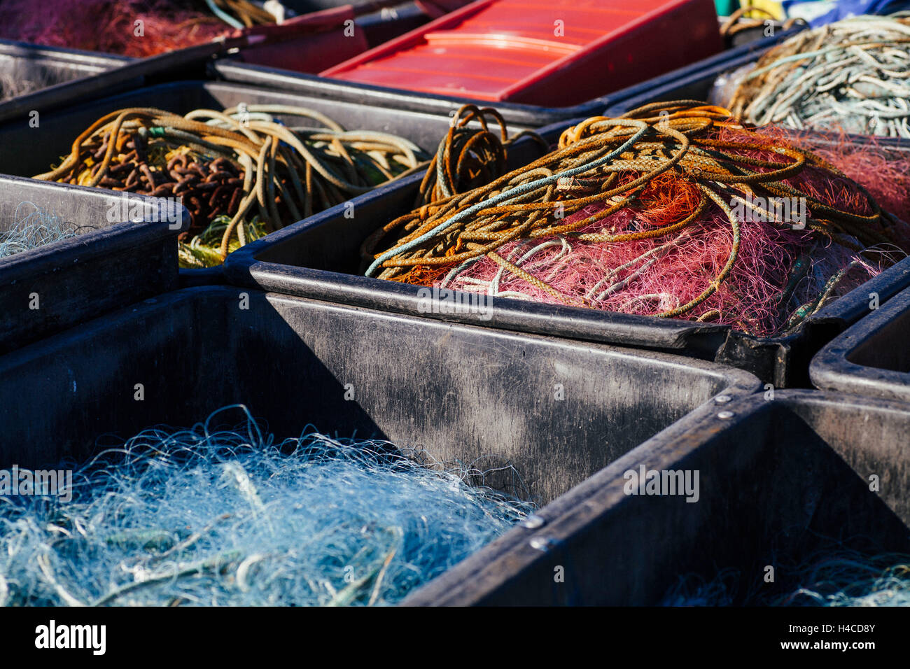 Fishing boxes with networks Stock Photo - Alamy