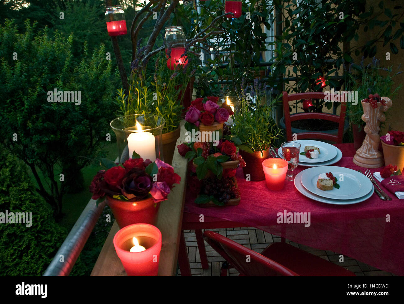 Romantic dinner on the balcony Stock Photo - Alamy
