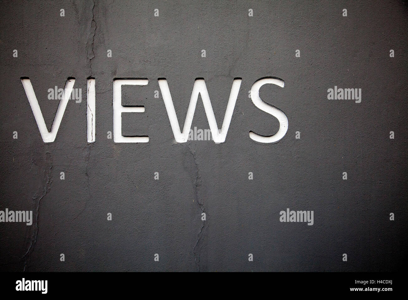 Word 'Views' on Gray Wall Stock Photo - Alamy