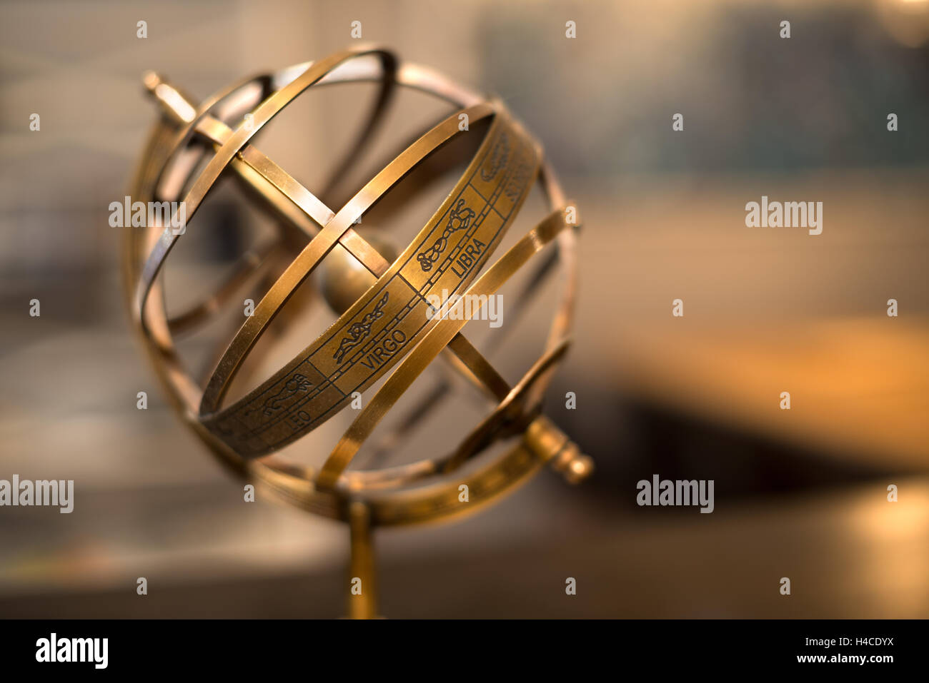 Armillary Sphere with zodiac symbols Stock Photo - Alamy