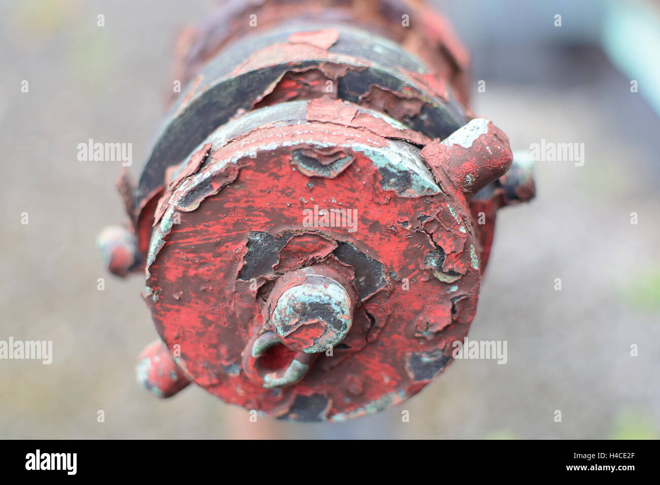 Old Rusty Weathered Drainage Pipe with Peeled Red Paint Stock Photo - Alamy