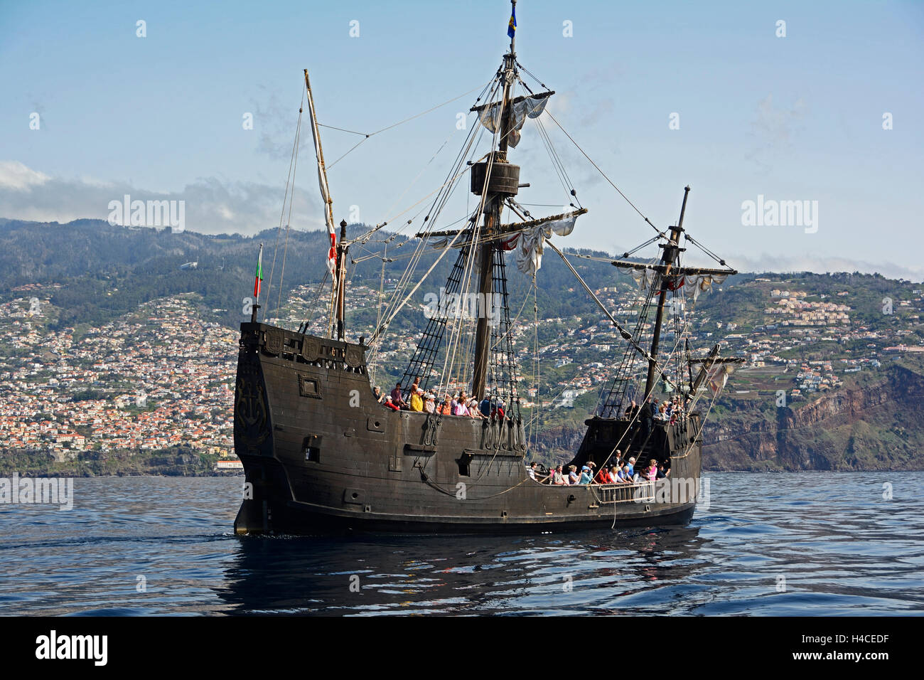 Madeira, 'Santa Maria' and view at Funchal Stock Photo - Alamy