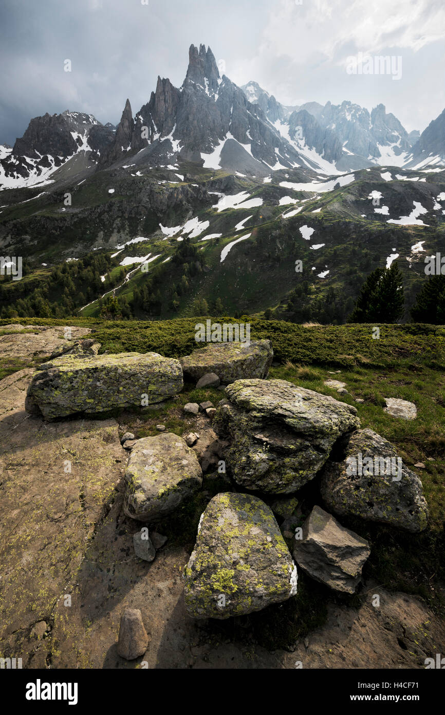 France, Alps, mountains, Hautes-Alpes, rocks, stones, summit, rugged ...