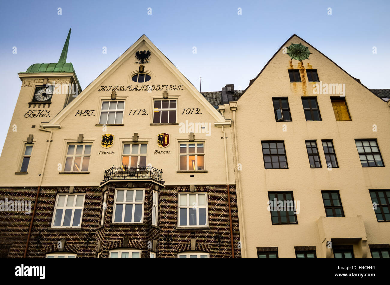 houses and facades of bryggen in bergen, norway Stock Photo - Alamy