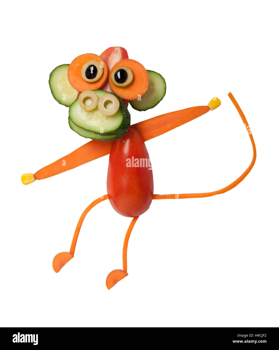 Funny ape made of vegetables on isolated background Stock Photo - Alamy