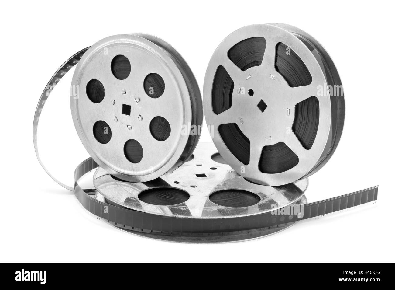 Old film strip isolated on white background Stock Photo - Alamy