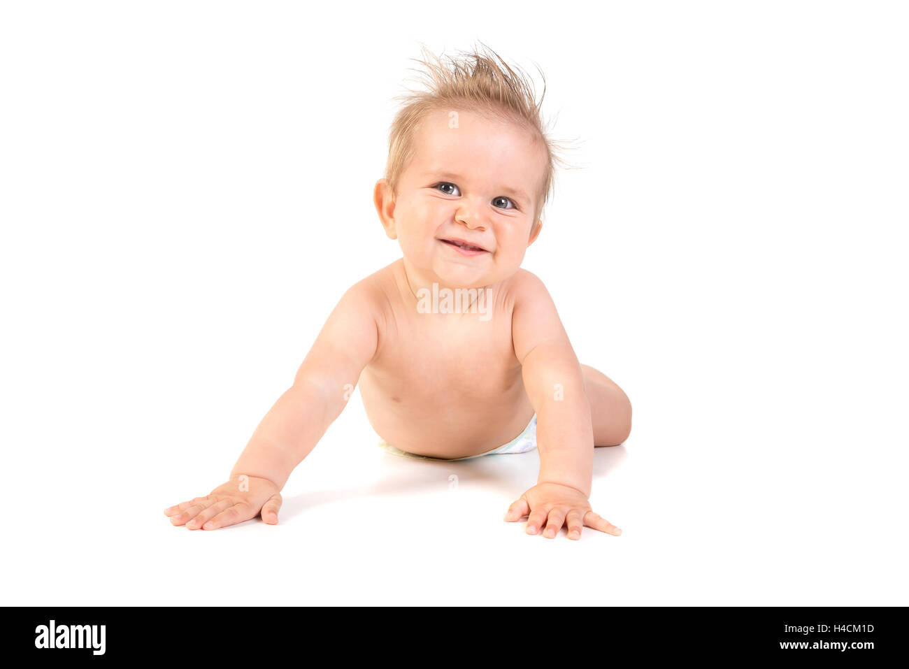 Beautiful baby boy posing isolated in white background Stock Photo - Alamy