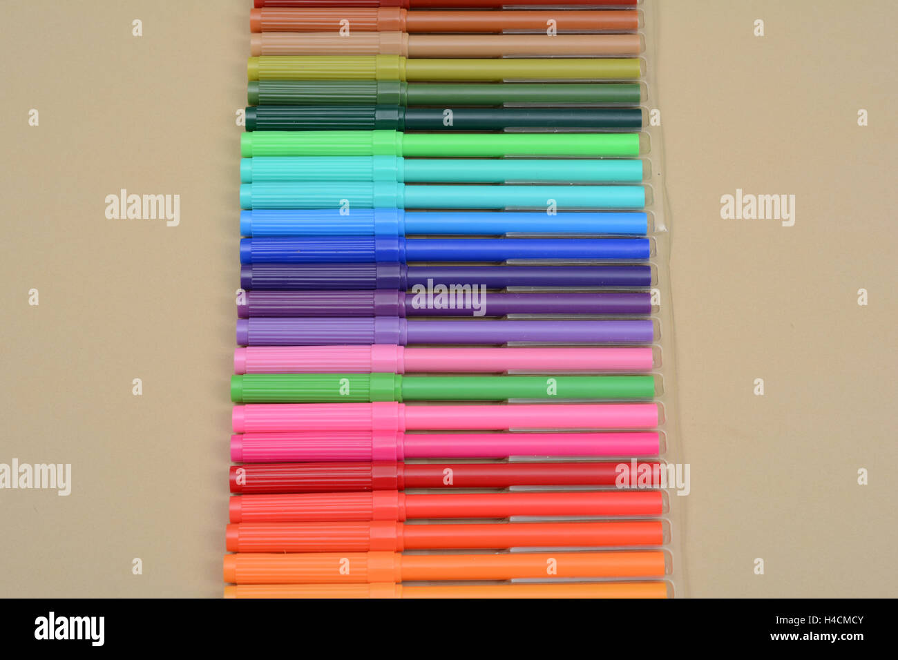 Set of Colorful Markers Pens on Isolated background Stock Photo - Alamy