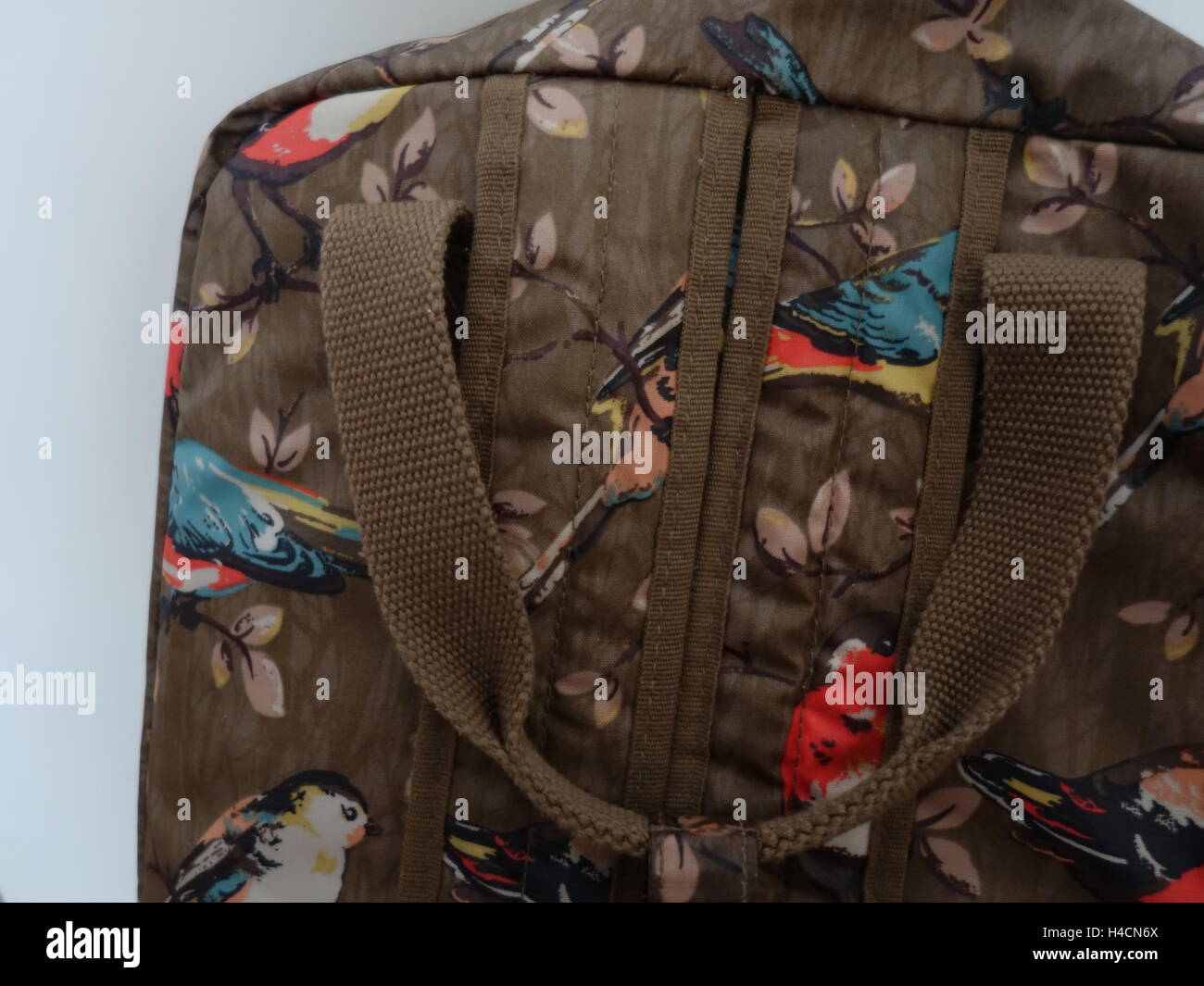 The bakc of an old backpack Stock Photo - Alamy
