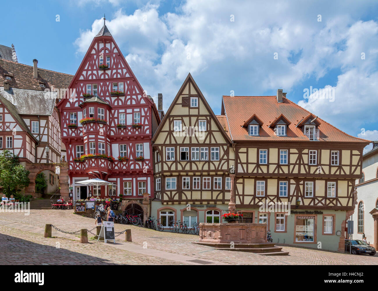 Germany, Bavaria, mountain Milten, historical Old Town, half-timbered ...