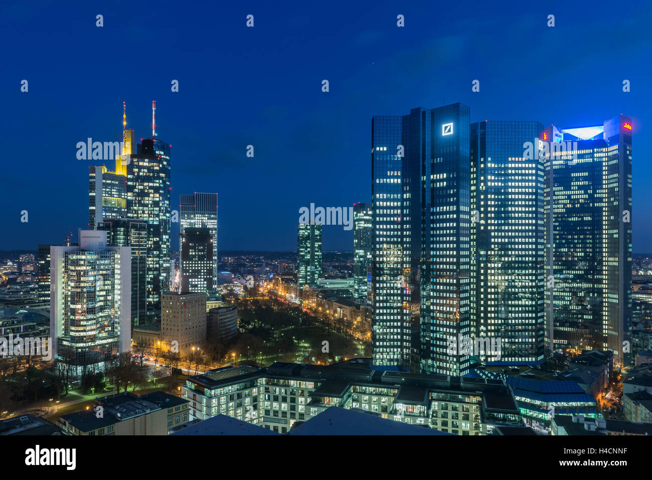 Frankfurt, Hessia, Germany, Frankfurt skyline with city centre and the ...
