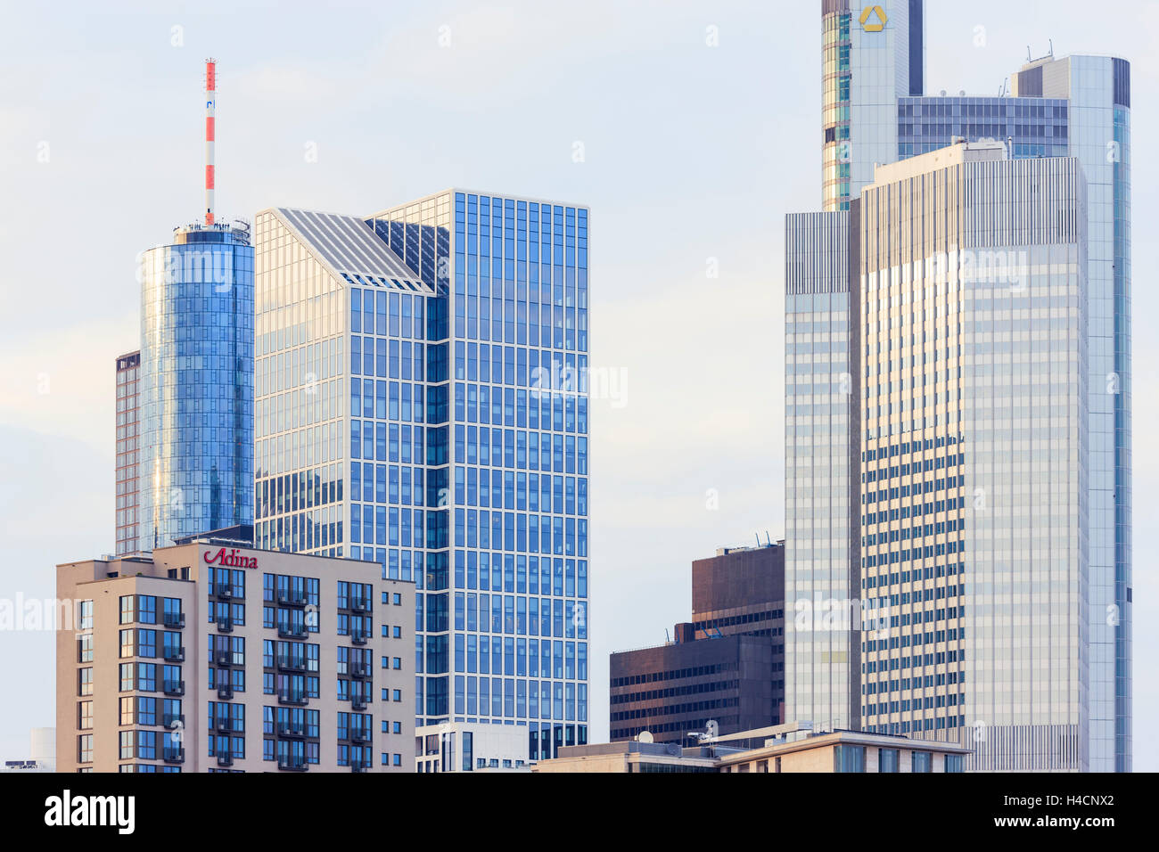 Europe, Germany, Hessia, Frankfurt, financial district, skyline with ...