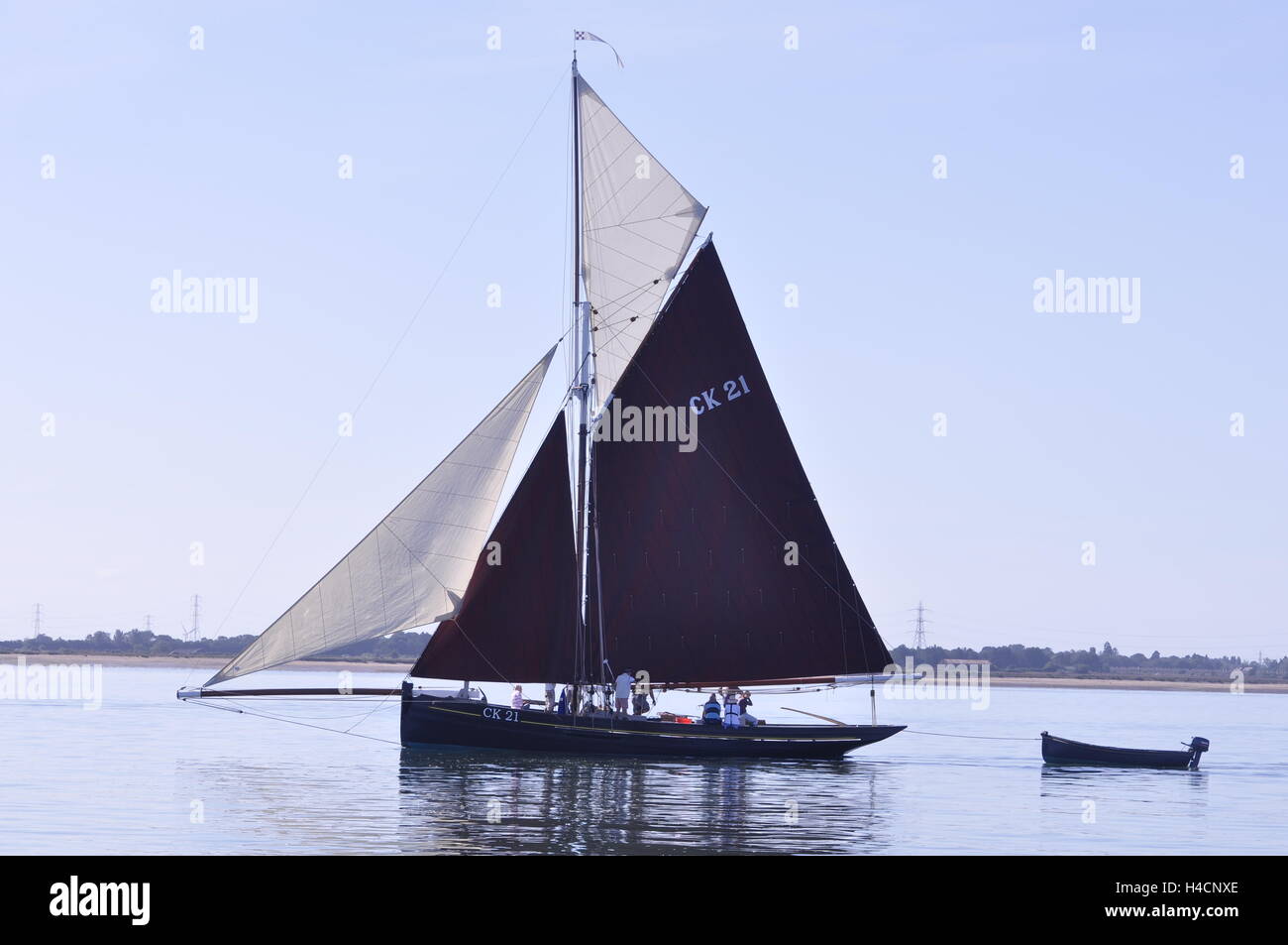 The Essex oyster smack Maria CK21 in the Blackwater estuary, Essex, UK ...