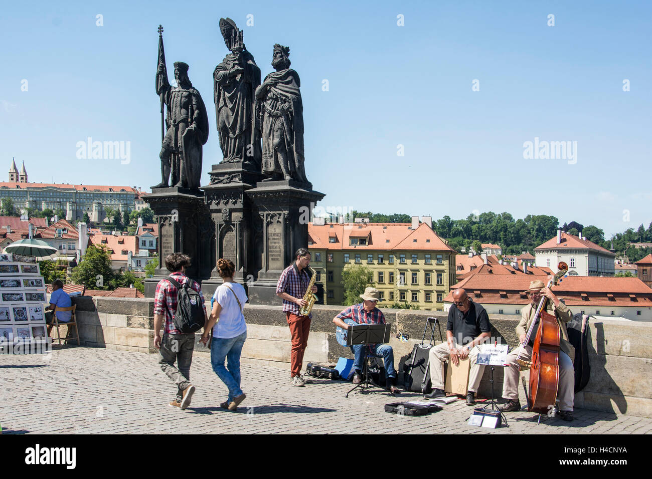 Karls bridge with sculptures hi-res stock photography and images - Alamy