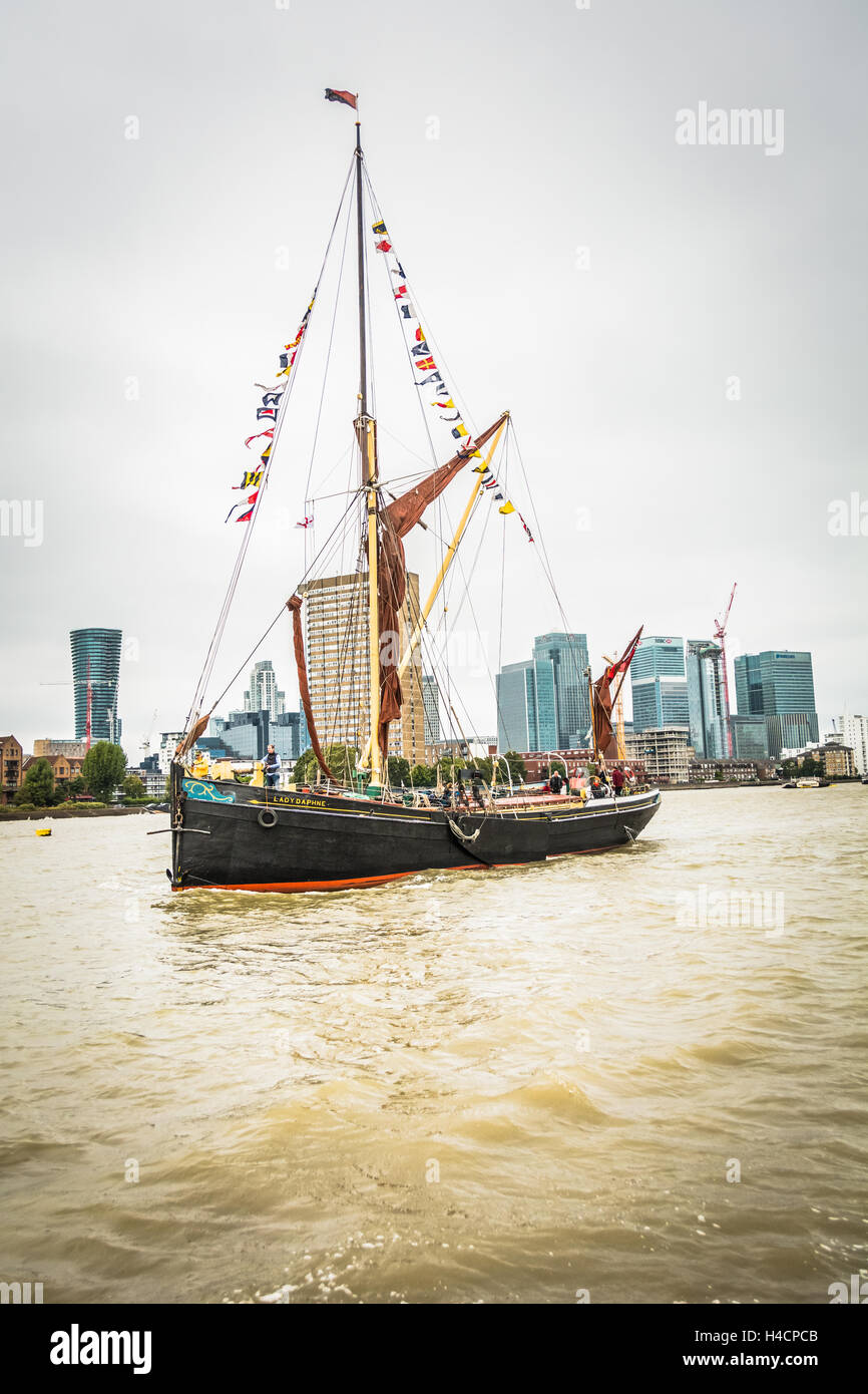 A Thames sailing barge on the River Thames in London, UK Stock Photo - Alamy