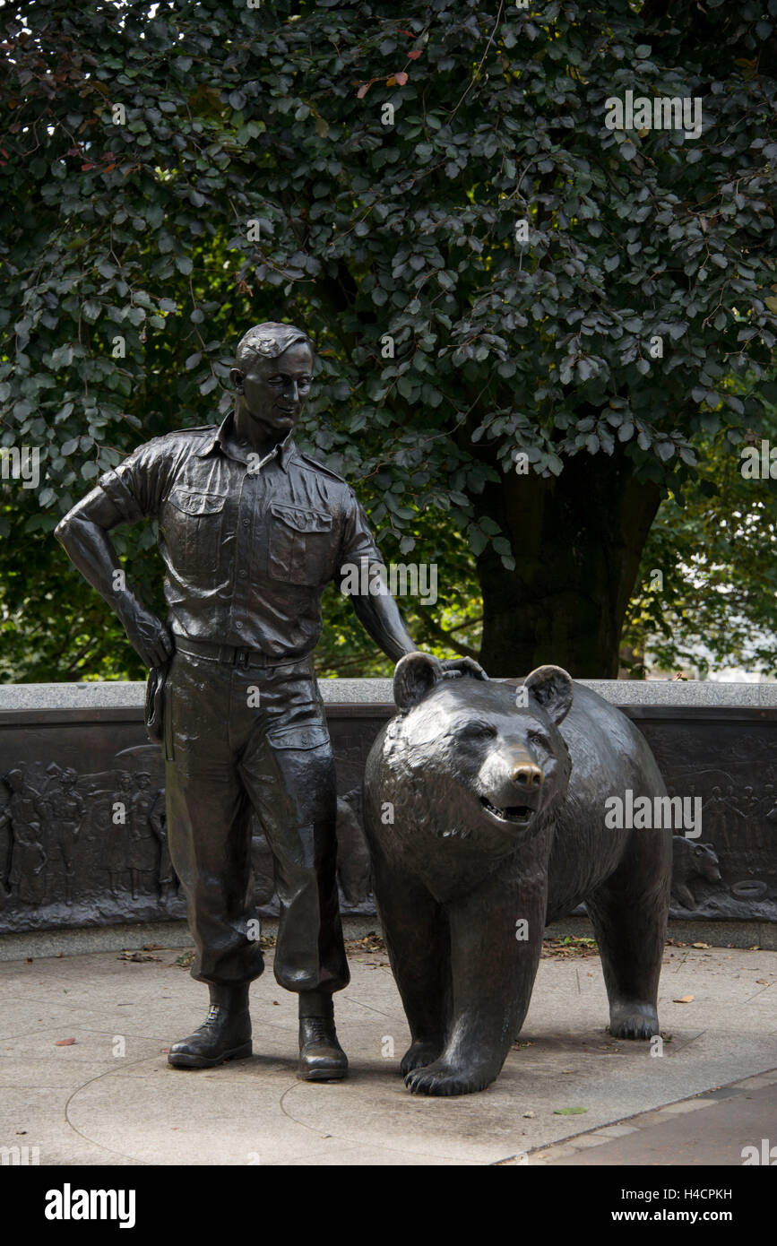 Edinburgh, Scotland. A statue immortalising a beer-drinking bear who ...