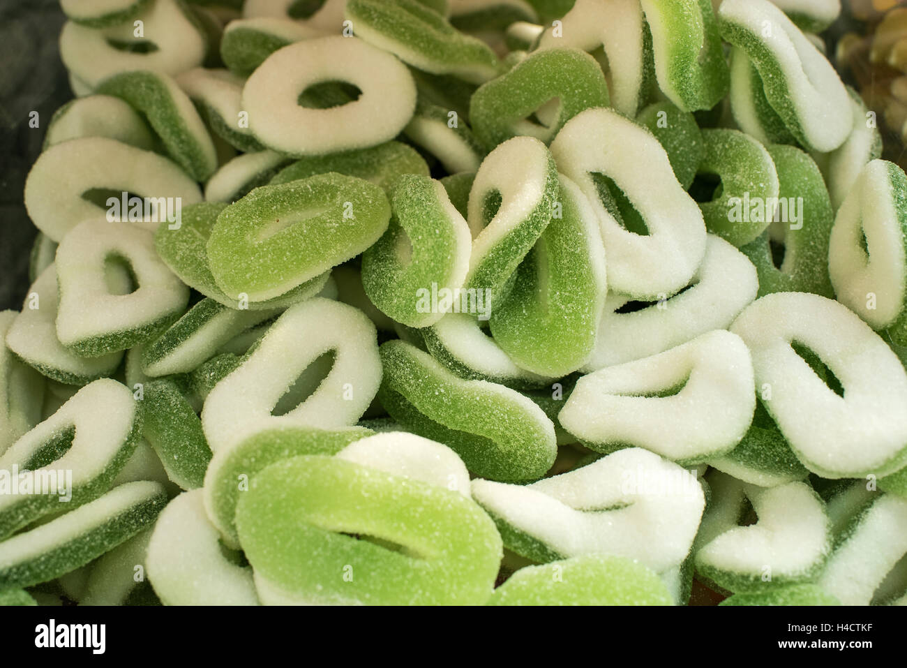 background of green jelly sweets Stock Photo - Alamy