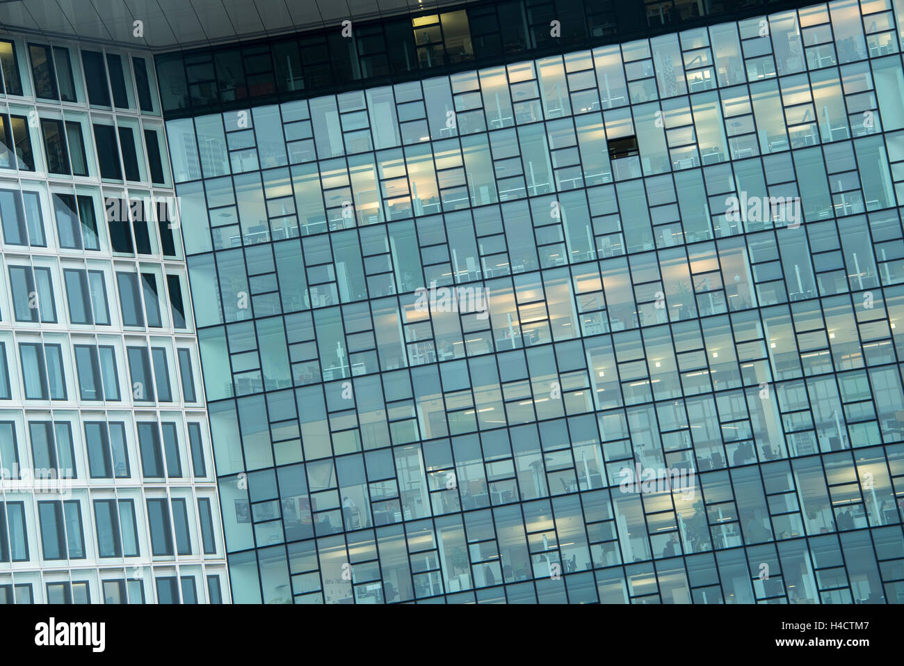 blue glass facade of business building Stock Photo - Alamy