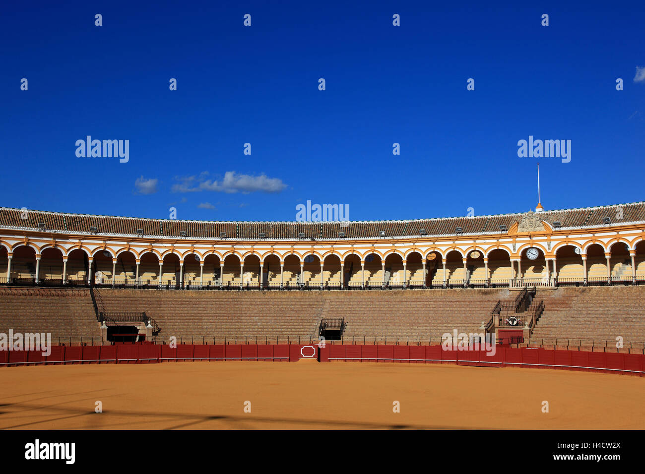 Spain, Andalusia, Seville, the bullfight arena, plaza de Toros, inside ...