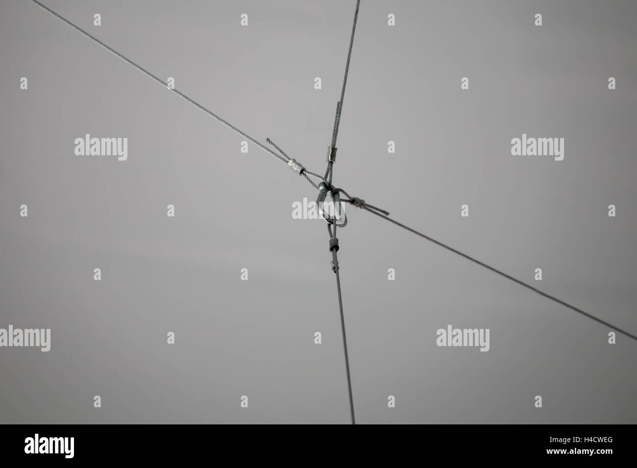 Cables and hook hanging from the Ceiling at the Construction site Stock ...