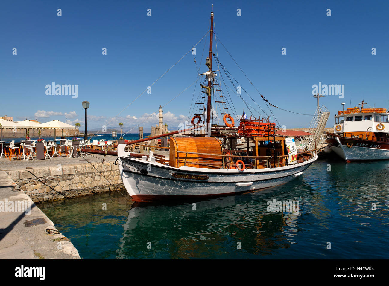 Venetian harbour Canea, promenade, Canea, Crete, Greece, Europe Stock ...