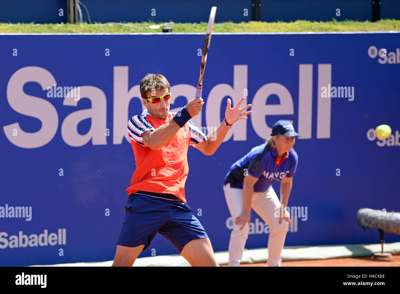 BARCELONA - APR 24: Tommy Robredo (Spanish tennis player) plays at the ...