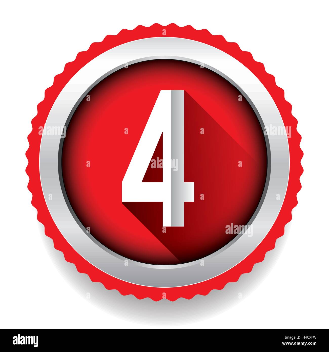 Number Four badge vector Stock Vector Image & Art - Alamy