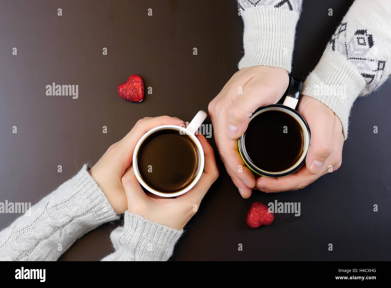 hand coffee background couple Stock Photo - Alamy