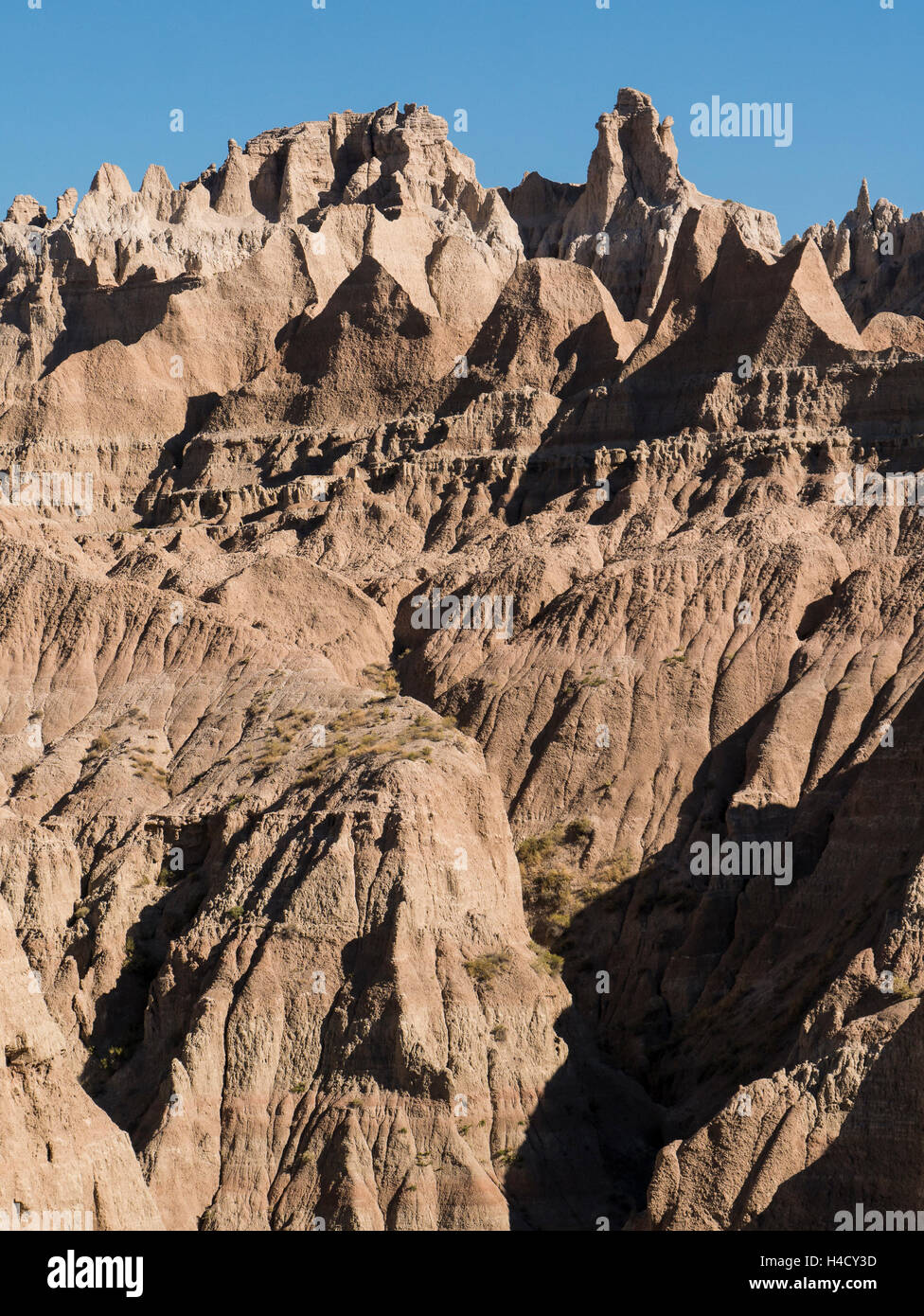 Peaks and spires, Badlands Loop Road scenic drive, Badlands, South ...