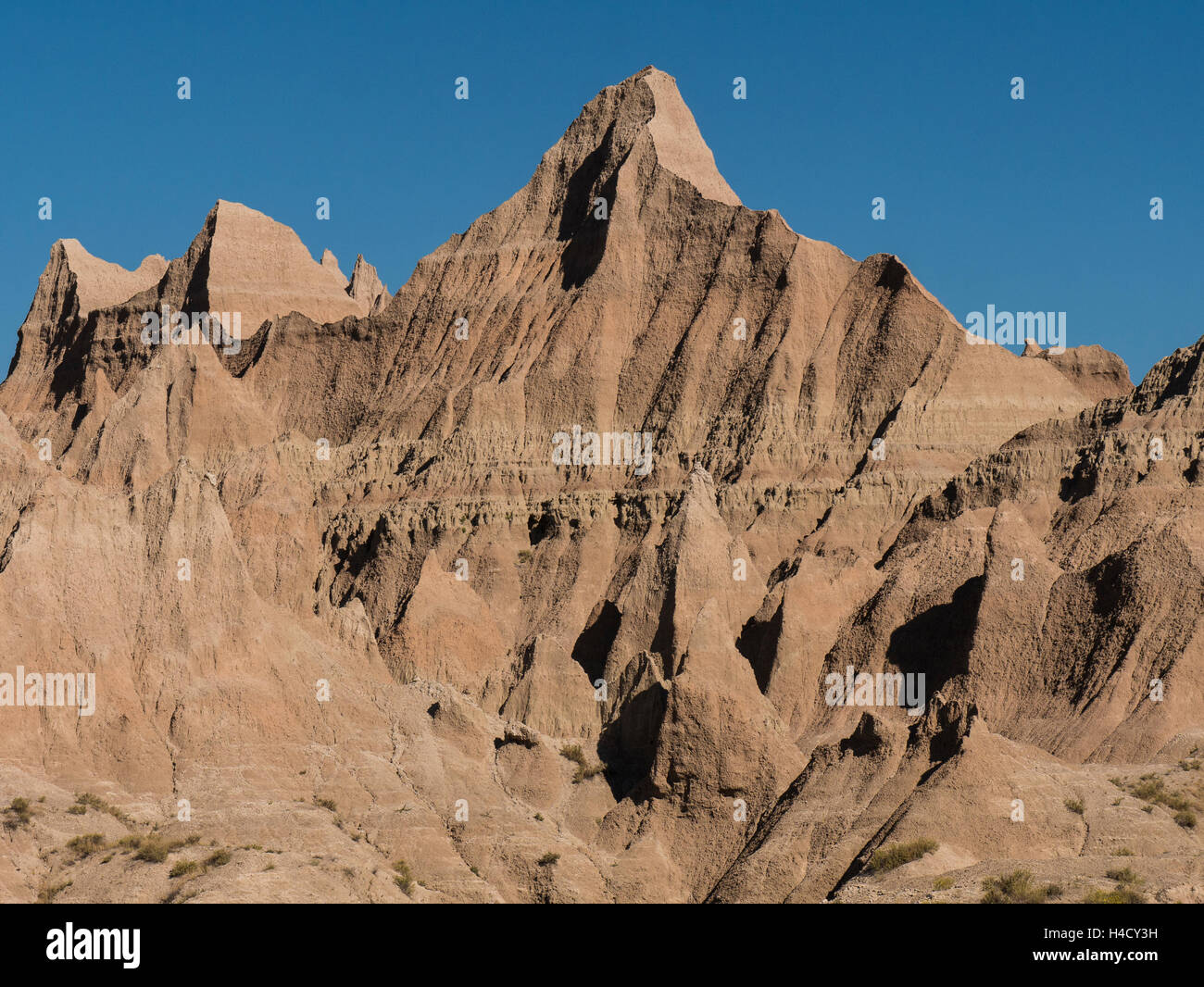 Peaks and spires, Badlands Loop Road scenic drive, Badlands, South ...